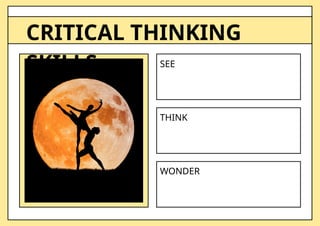 See Think Wonder Critical Thinking Skills Worksheet in Colorful ...