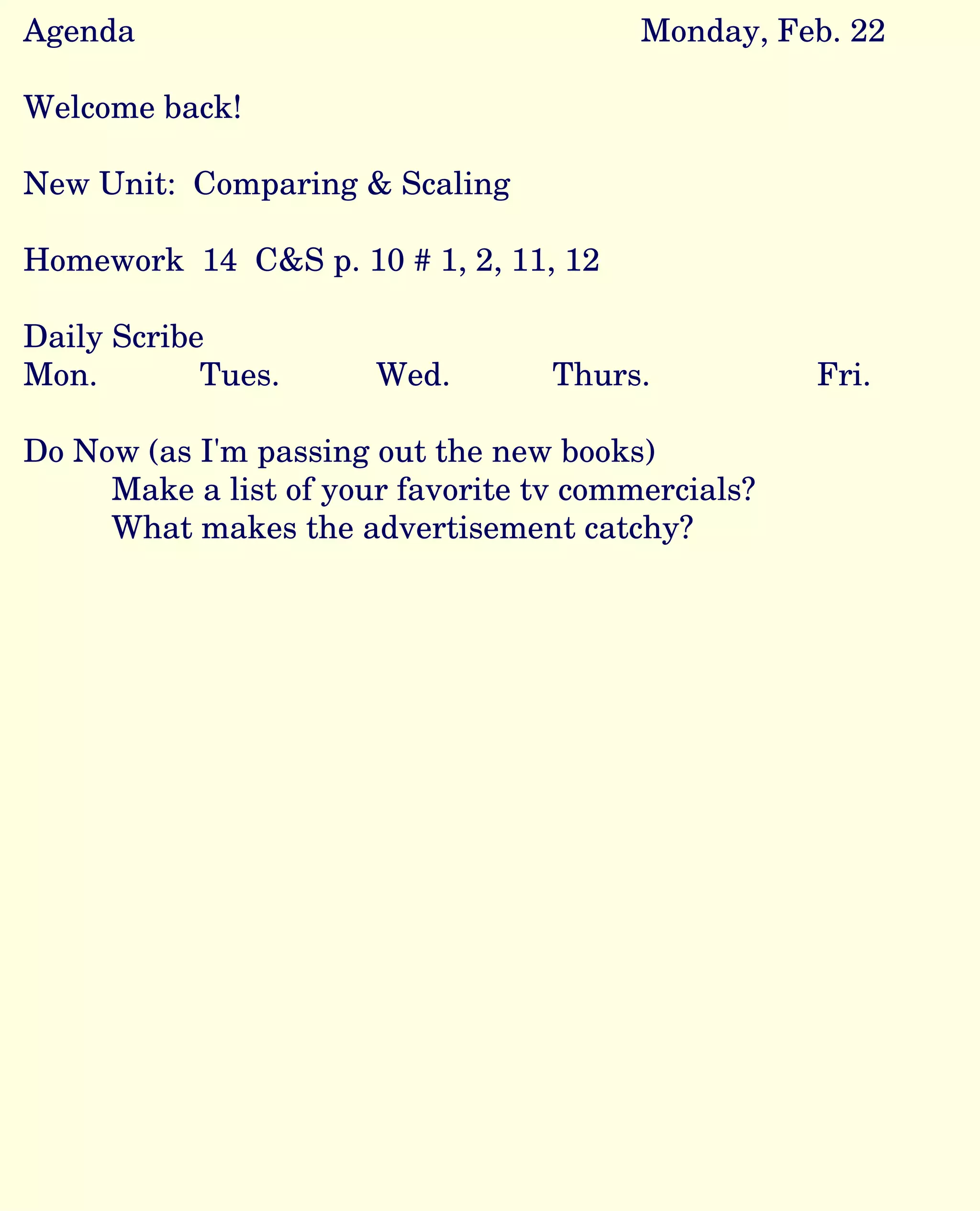 Comparing & Scaling Problem 1.1 Hex | PPT