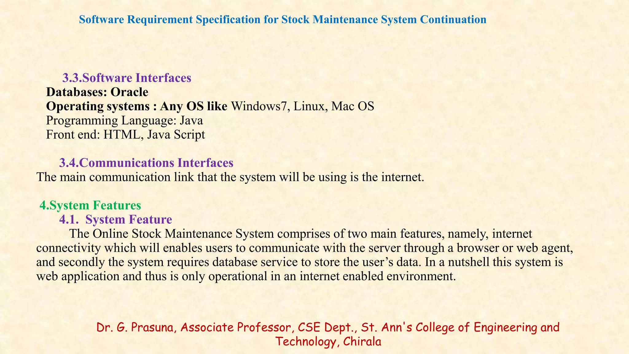 Stock Maintenance System-Problem Statement, SRS, ERD, DFD, Structured ...
