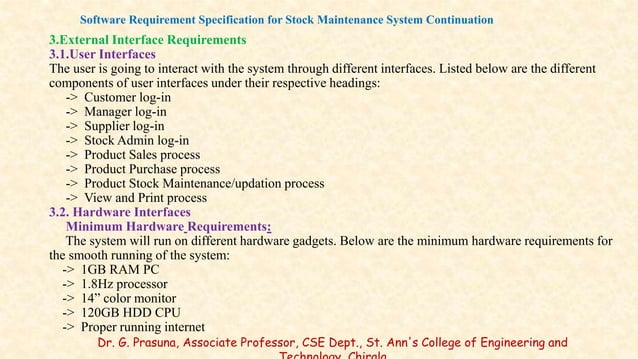 Stock Maintenance System-Problem Statement, SRS, ERD, DFD, Structured ...