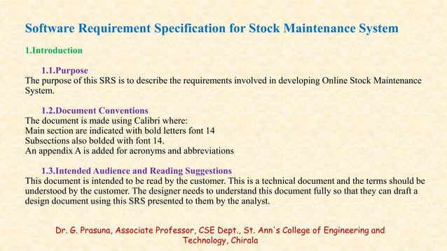 Stock Maintenance System-Problem Statement, SRS, ERD, DFD, Structured ...