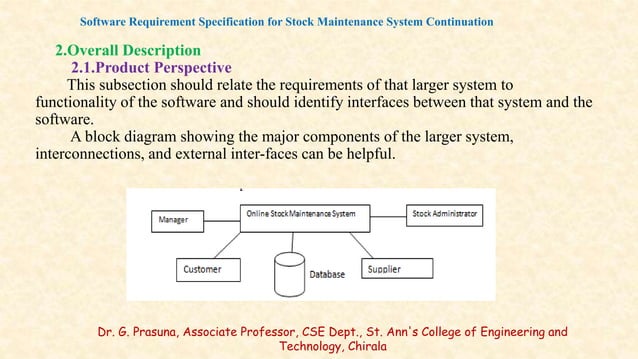 Stock Maintenance System-Problem Statement, SRS, ERD, DFD, Structured Chart | PPSX | Operating ...