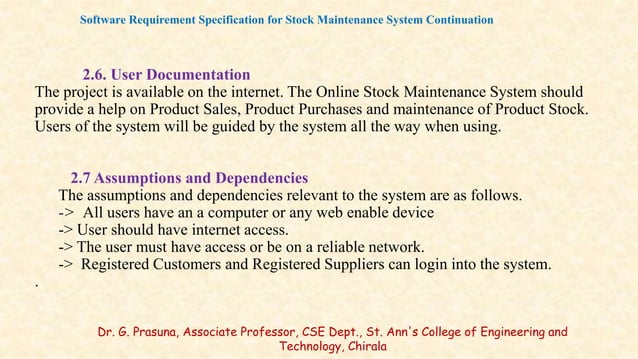 Stock Maintenance System-Problem Statement, SRS, ERD, DFD, Structured ...