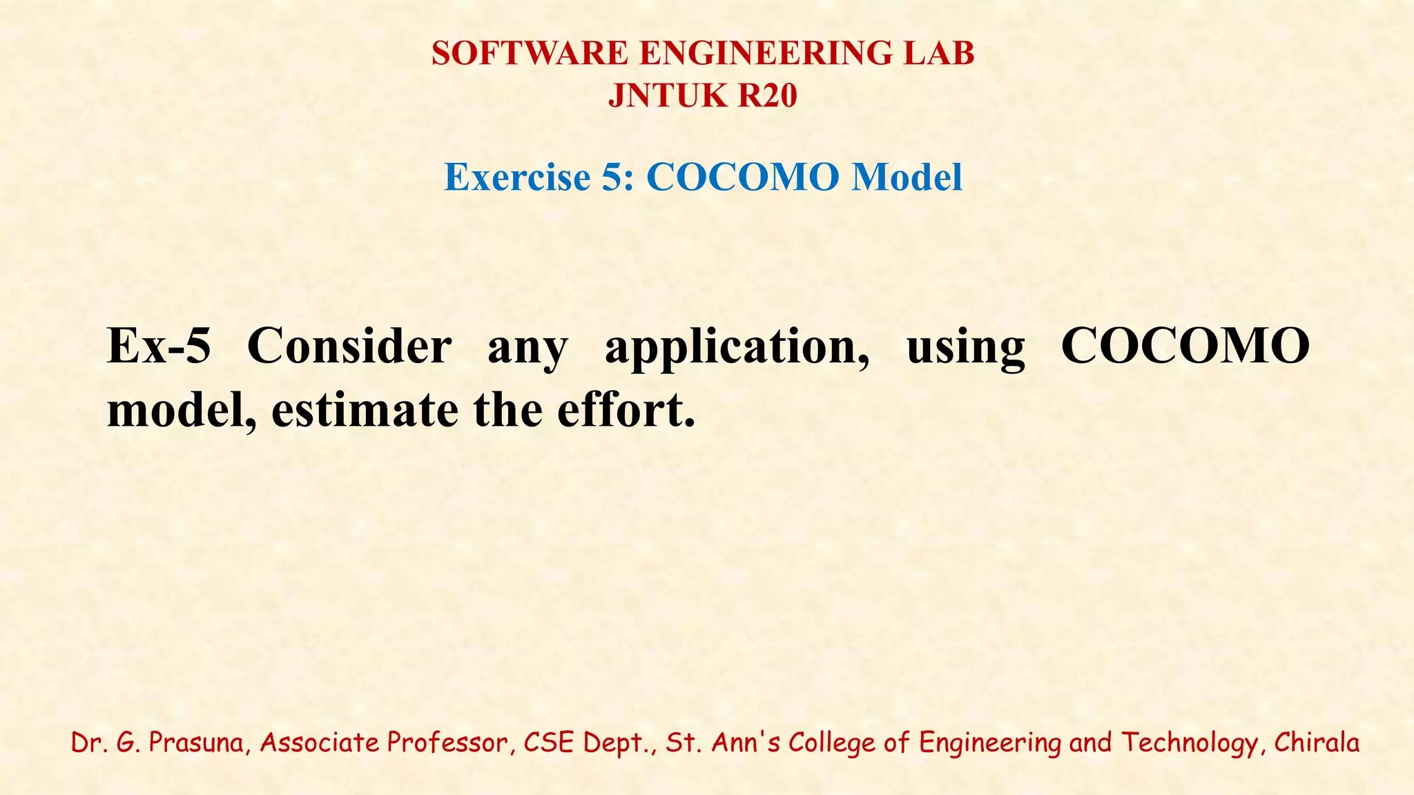 COCOMO Model For Effort Estimation | PPT