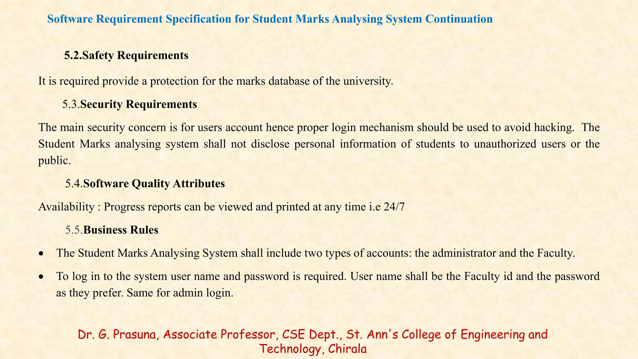 Student Marks Analyzing System-Problem Statement, SRS, ERD, DFD, Structured Chart | PPSX