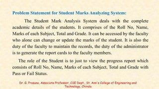 Student Marks Analyzing System-Problem Statement, SRS, ERD, DFD ...