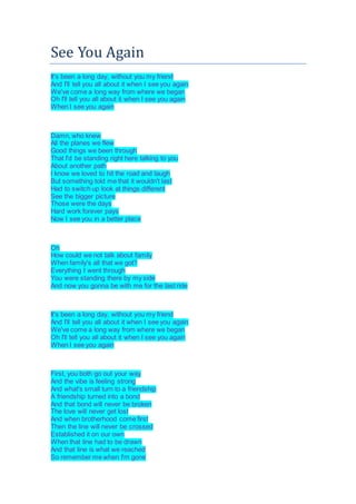See you again | DOCX