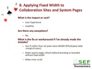 SharePoint Exchange Forum - 10 Worst Mistakes in SharePoint Branding | PDF