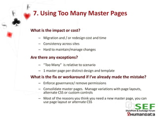 SharePoint Exchange Forum - 10 Worst Mistakes in SharePoint Branding | PDF