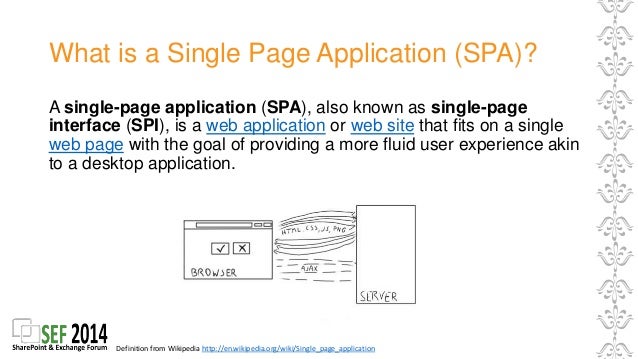 Sef 2014 Single Page Applications Spas In Sharepoint Using Spservices