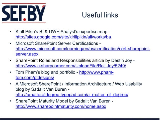 Надежда Белоусова SharePoint Analyst’s Expertise Map Creation | PPT