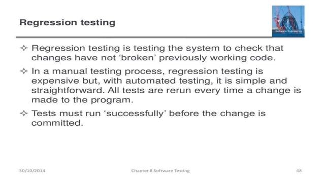 SOFTWARE TESTING CHAPTER 8 SE | PPTX