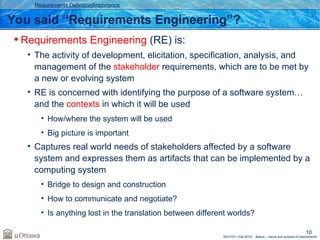 SEG3101-ch1-1 - Basics - purpose and nature of requirements.ppt