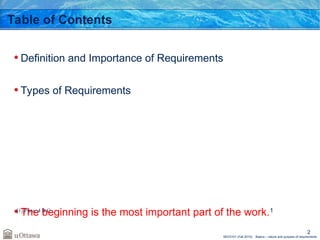 SEG3101-ch1-1 - Basics - purpose and nature of requirements.ppt