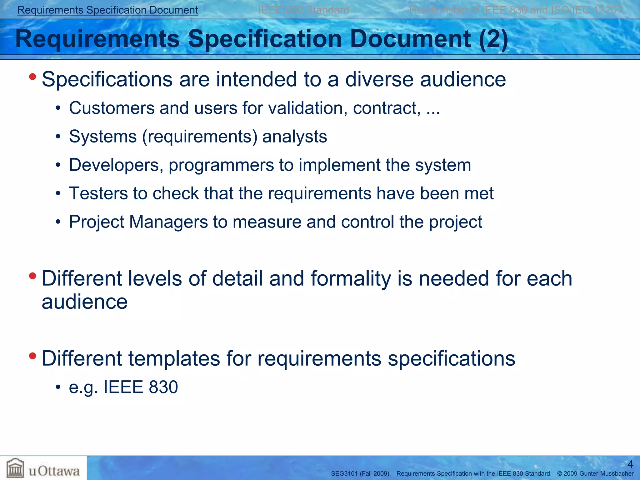 SEG3101-ch3-2 - Requirements documentation standards - IEEE830 (2).pptx