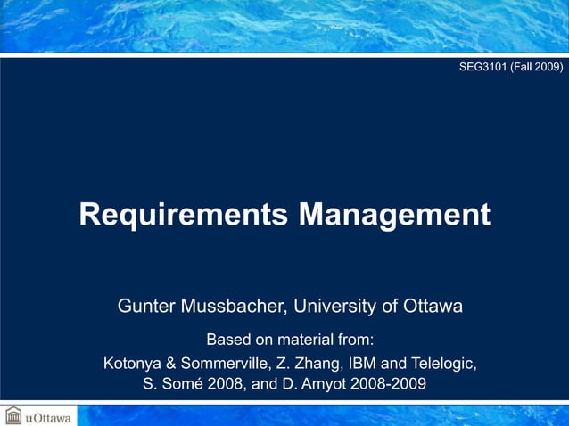 SEG3101-ch5 - Management.ppt dynamic object oriented requirements ...