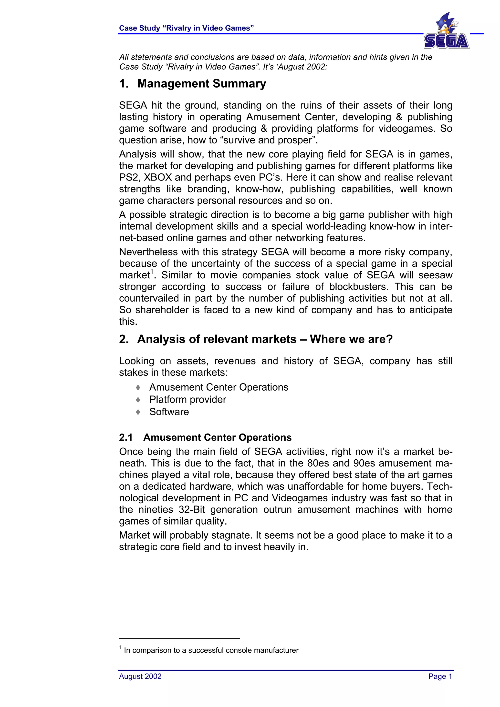 Case Study: “Rivalry on Video Games” | PDF