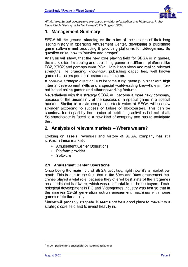 Case Study: “Rivalry on Video Games” | PDF