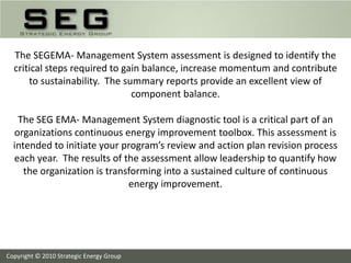 SEG Energy Management Assessment | PPTX