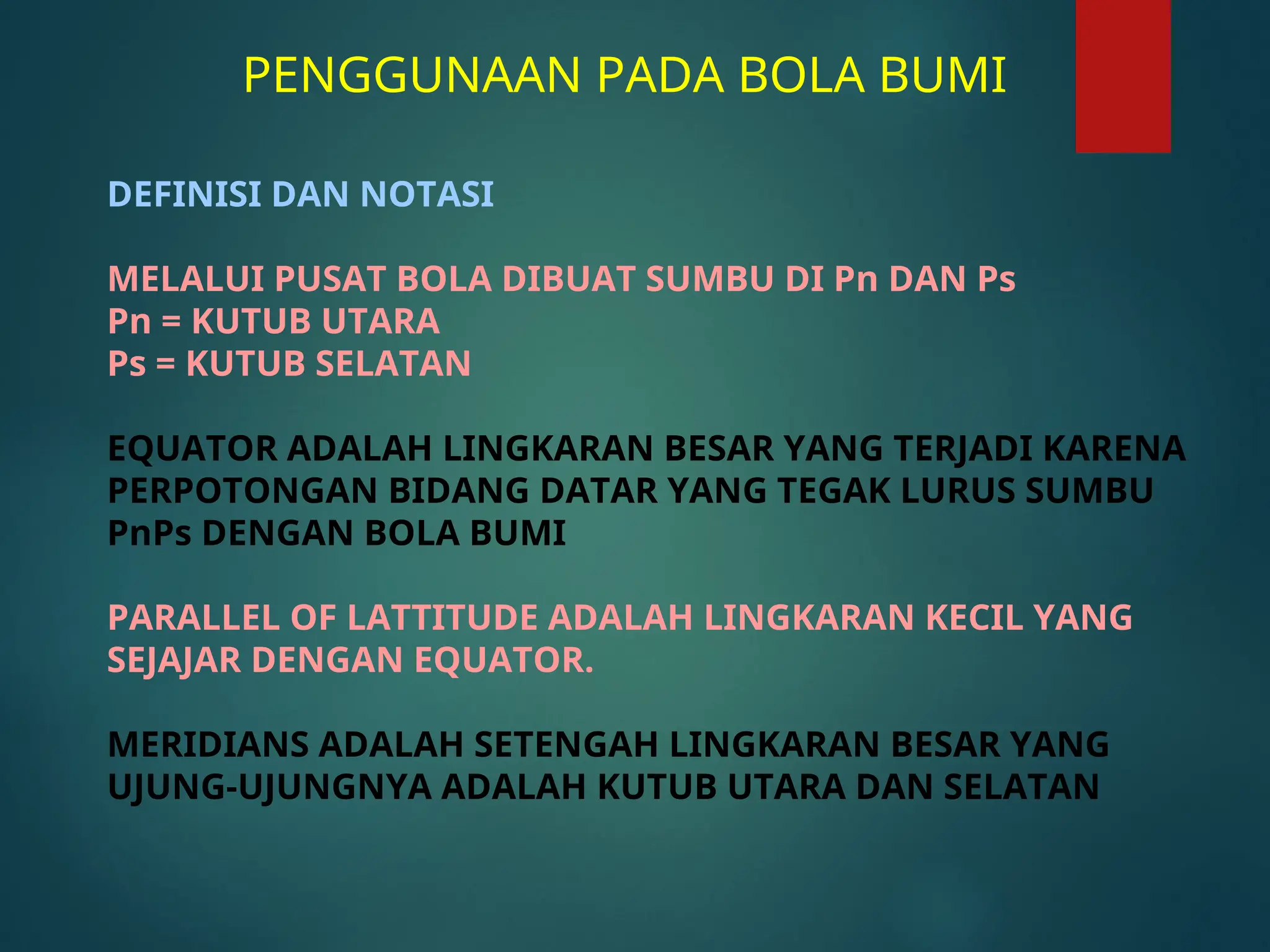 SEGITIGA BOLA BAGIAN DARI KONSEP GEOMETRI DUA | PPT