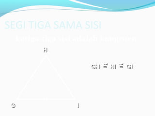 MATEMATIK TINGKATAN 1 - MENGKLASIFIKASIKAN SEGITIGA | PPT