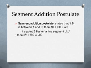 Segment addition postulate | PPT