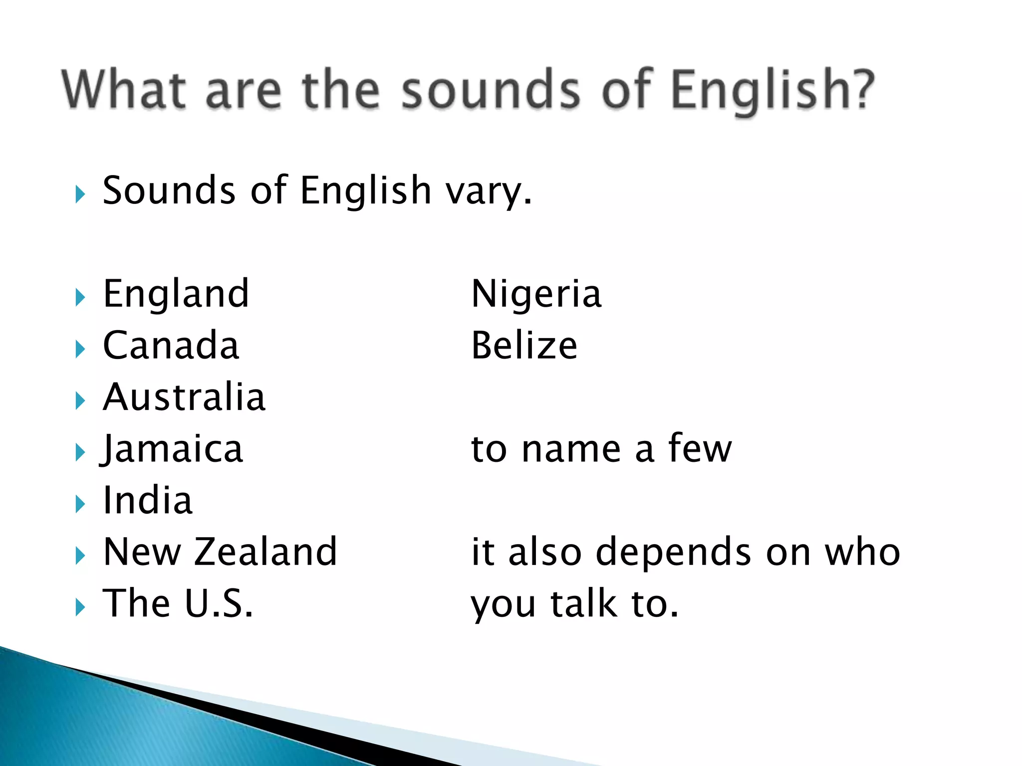 Segmental aspects of pronunciation | PPSX