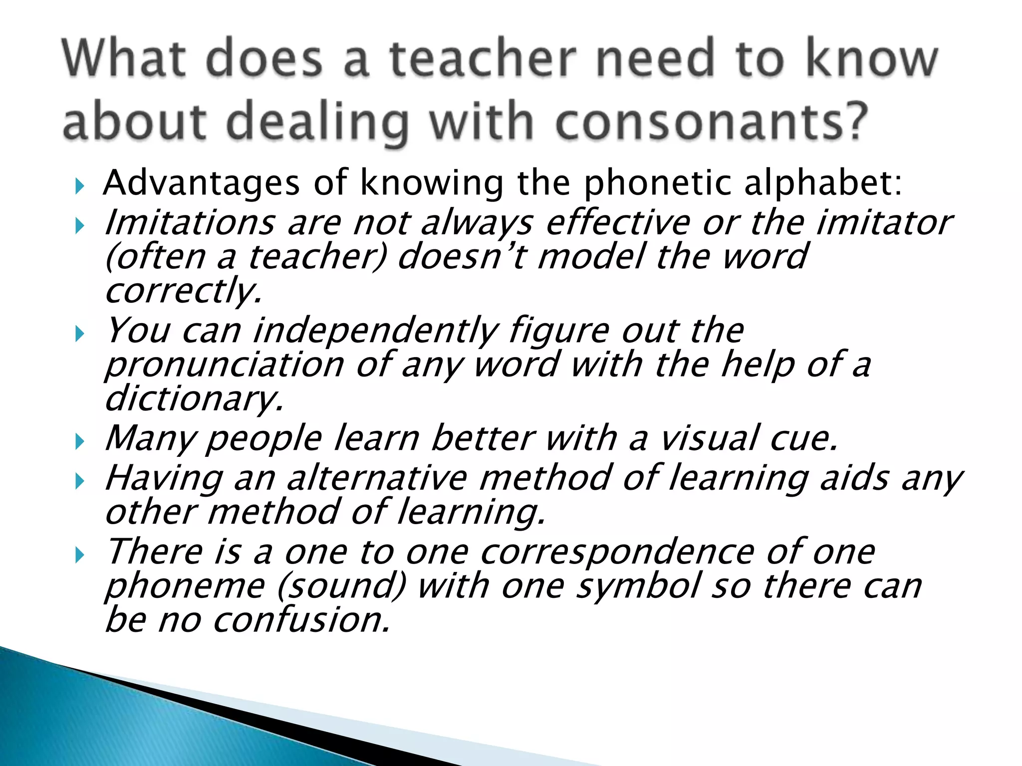 Segmental aspects of pronunciation | PPSX