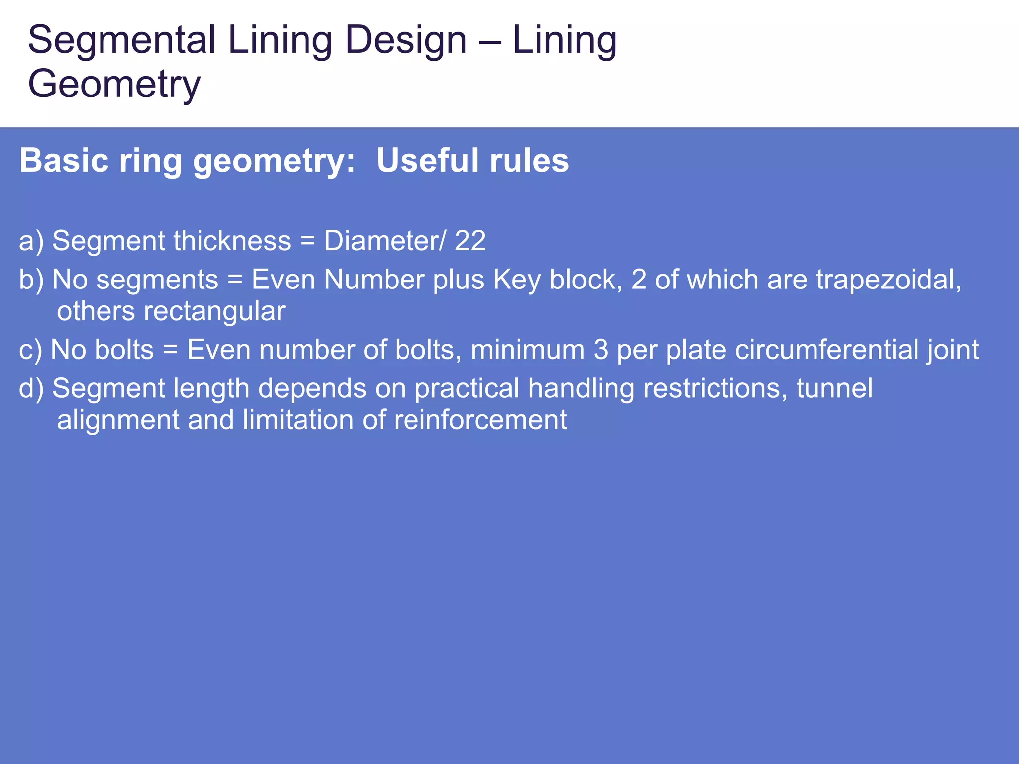Segmental Lining Design Presentation | PPT