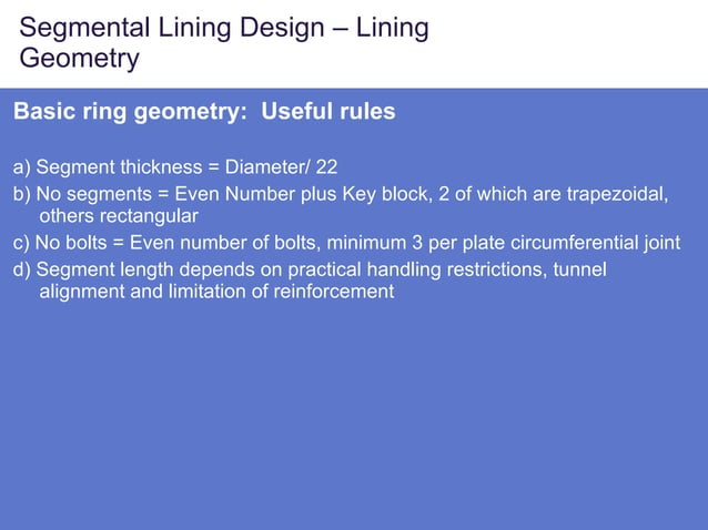 Segmental Lining Design Presentation | PPT