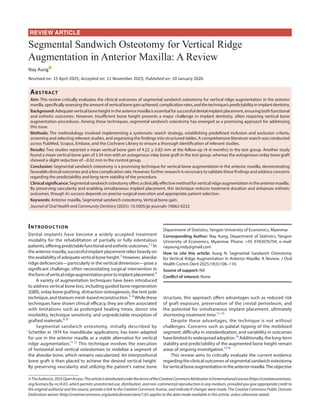 Segmental Sandwich Osteotomy for Vertical Ridge Augmentation in ...