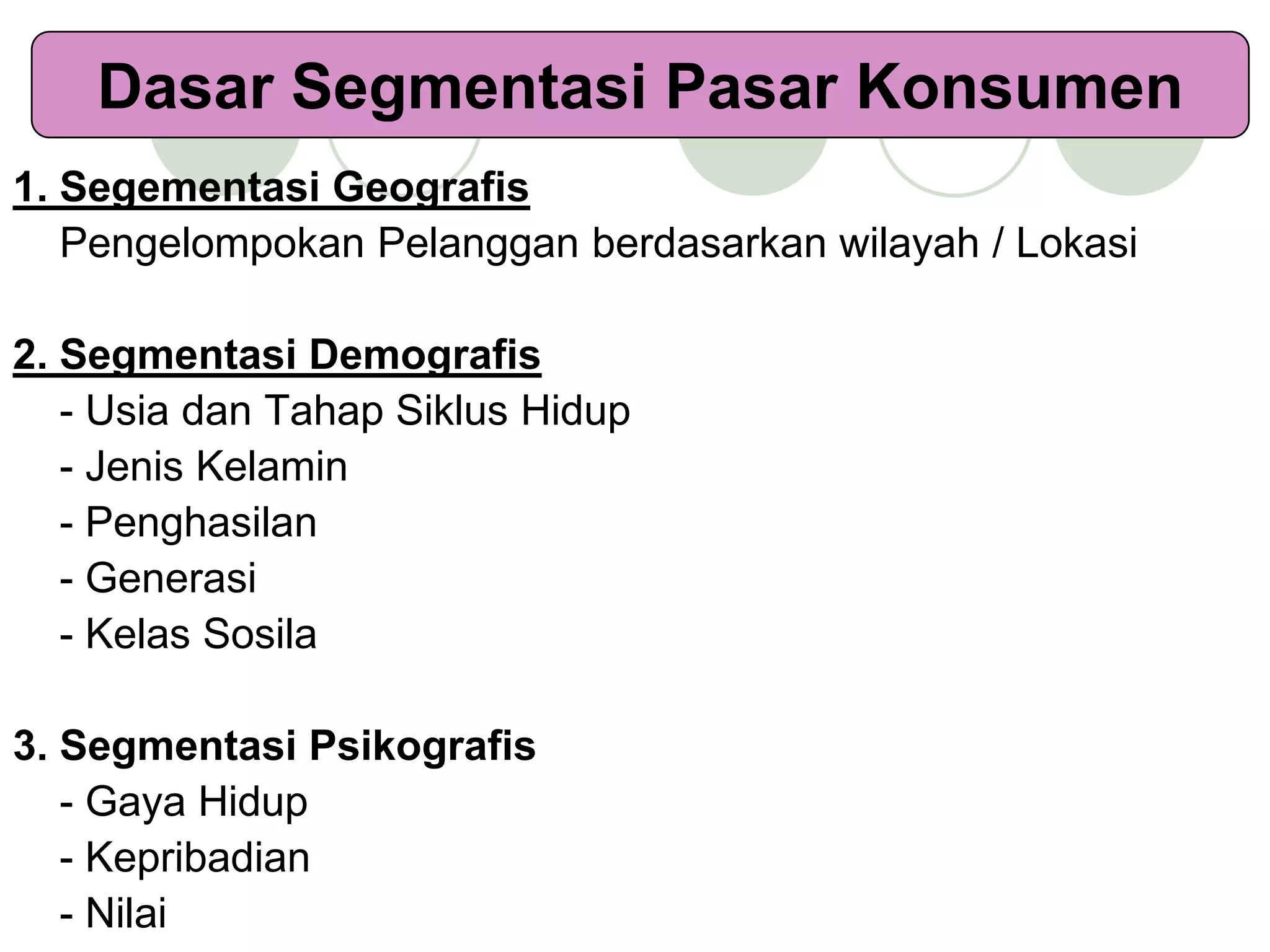 Segmentasi pasar 7 | PPTX