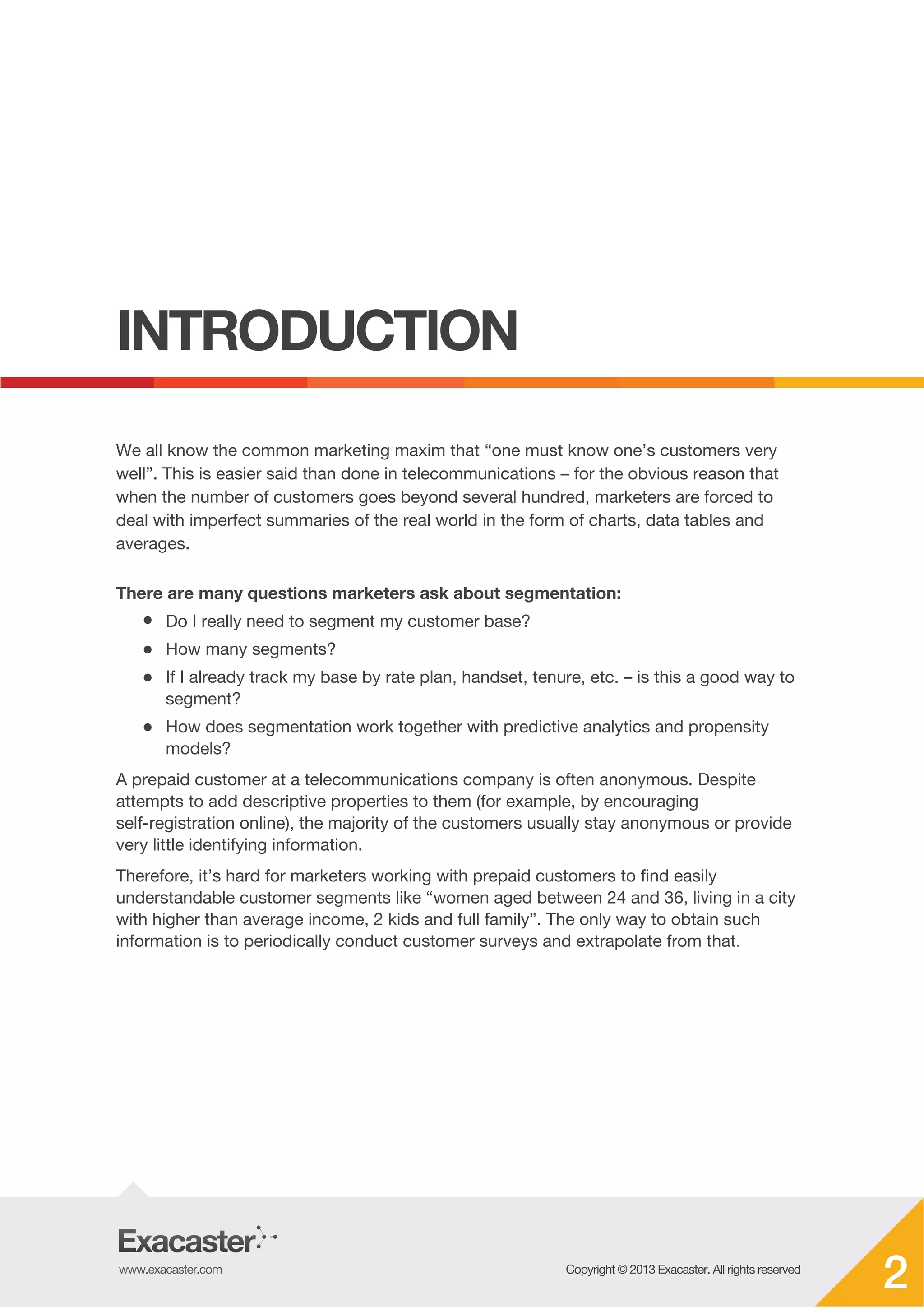 Prepaid customer segmentation in telecommunications: An overview of ...
