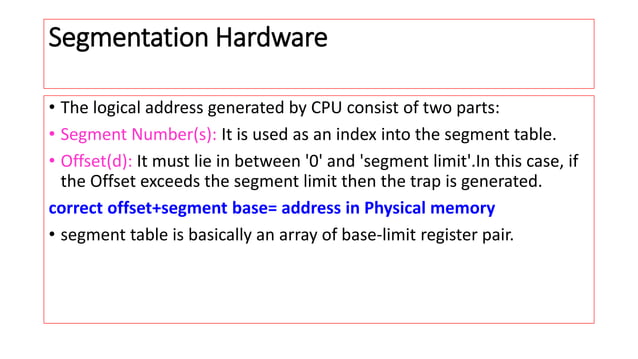Segmentation in operating systems | PPTX