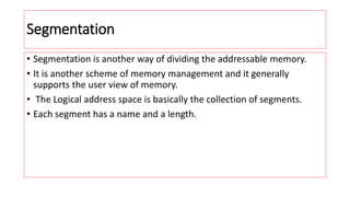 Segmentation in operating systems | PPTX
