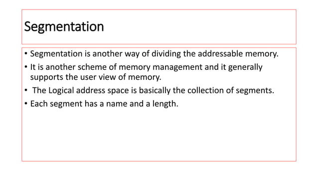 Segmentation in operating systems | PPTX