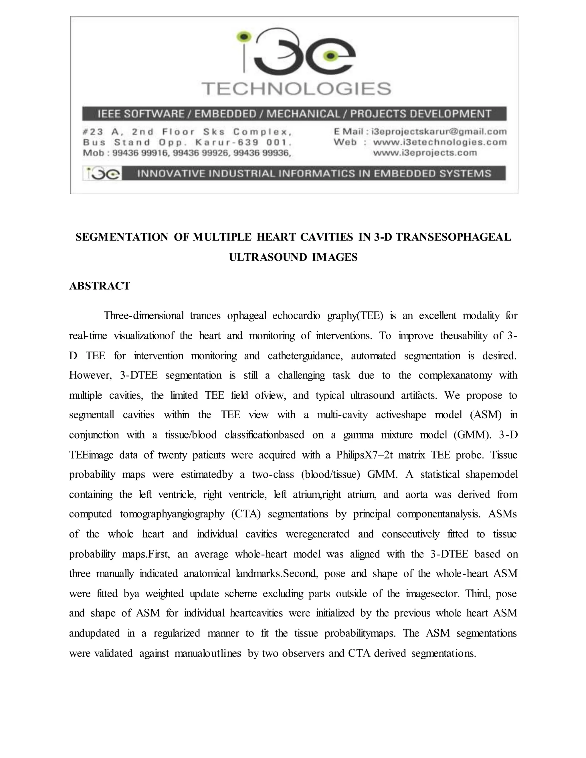Segmentation of multiple heart cavities in 3 d transesophageal ultrasound images | DOCX