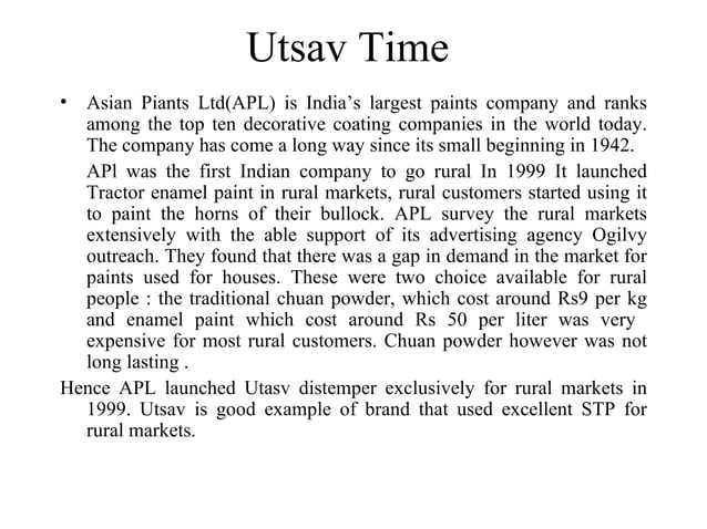 Segmentation Of Rural Market | PPT