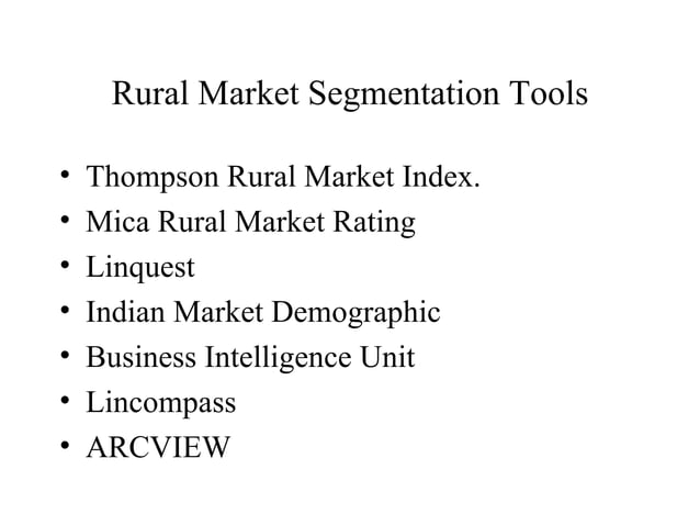 Segmentation of rural marketing | PPT