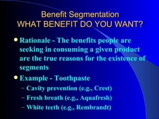 Segmentation target | PPT | Marketing and Advertising | Business