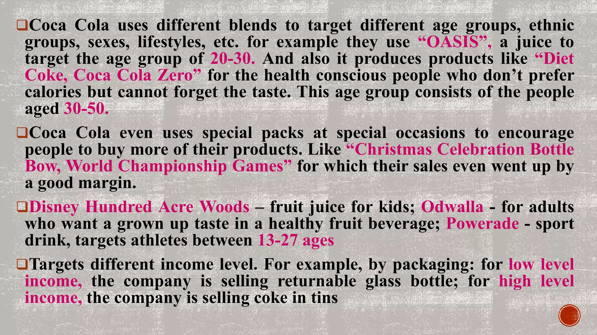 Segmentation, Targeting & Positioning of Coca-Cola | PPTX