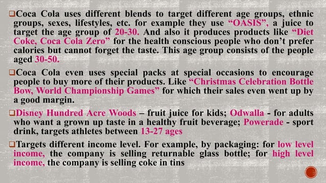 Segmentation, Targeting & Positioning of Coca-Cola | PPTX | Marketing ...