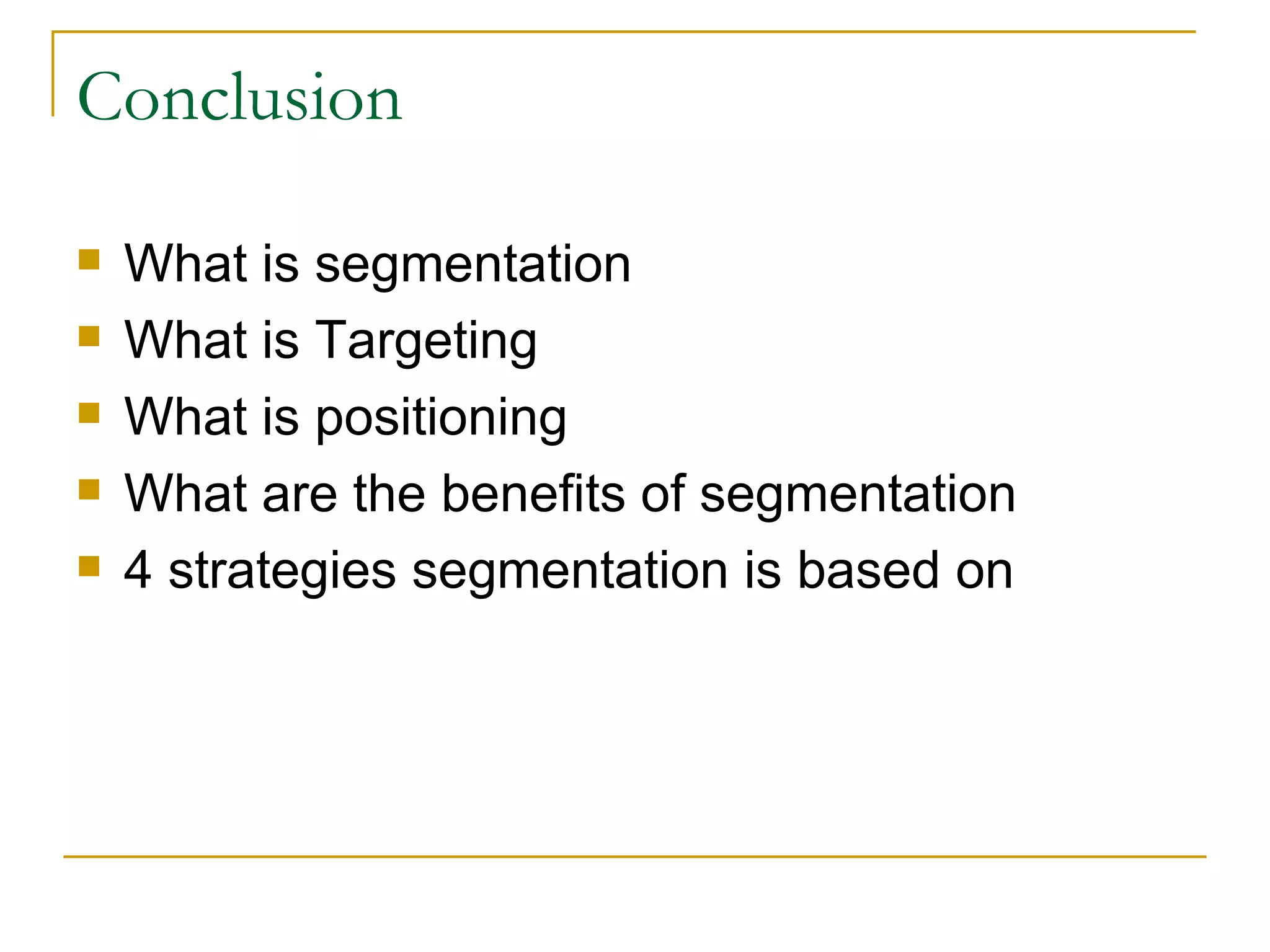 Segmentation , targeting, positioning powerpoint1 | PPT
