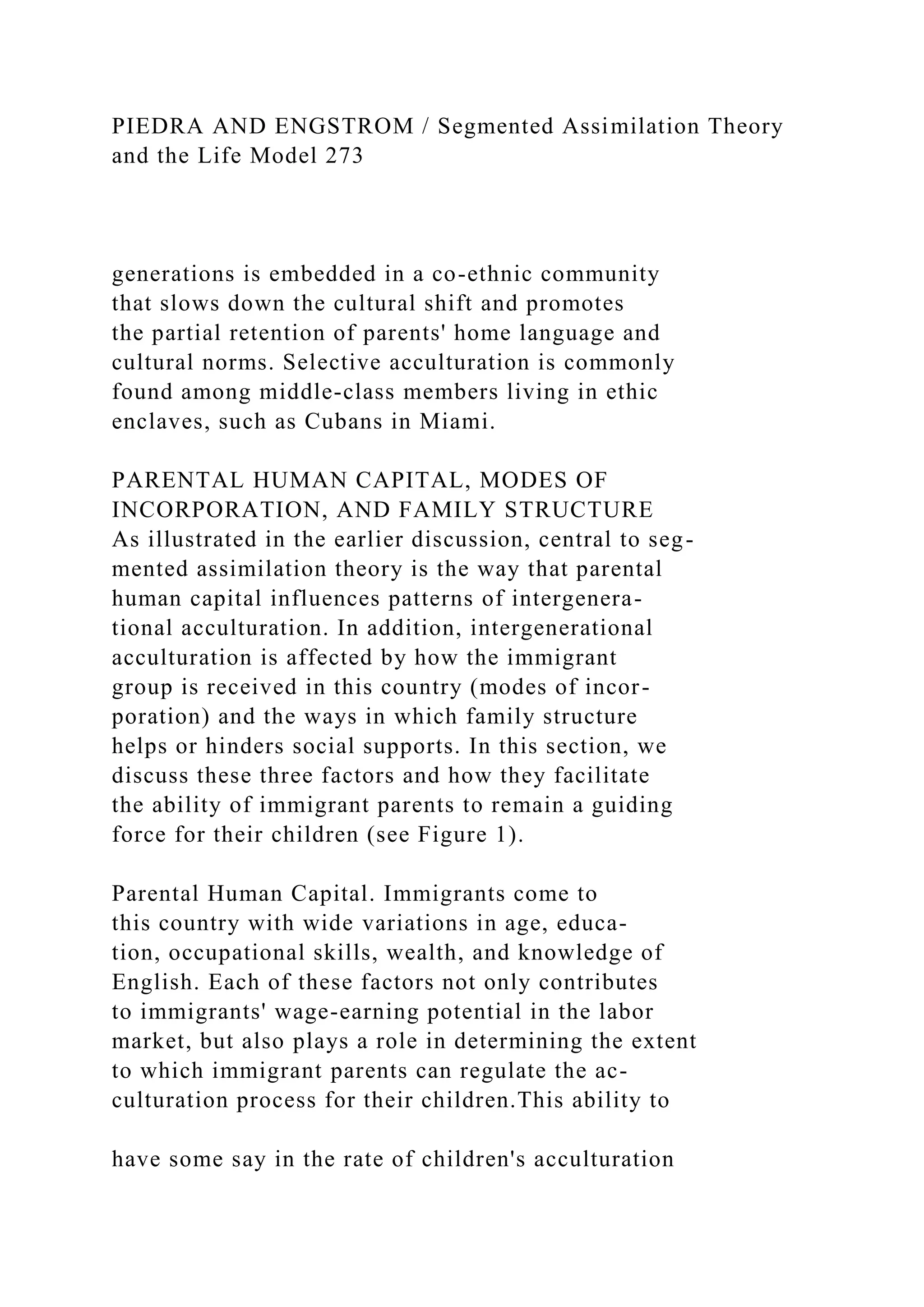 Segmented Assimilation Theory and theLife Model An Integrat.docx
