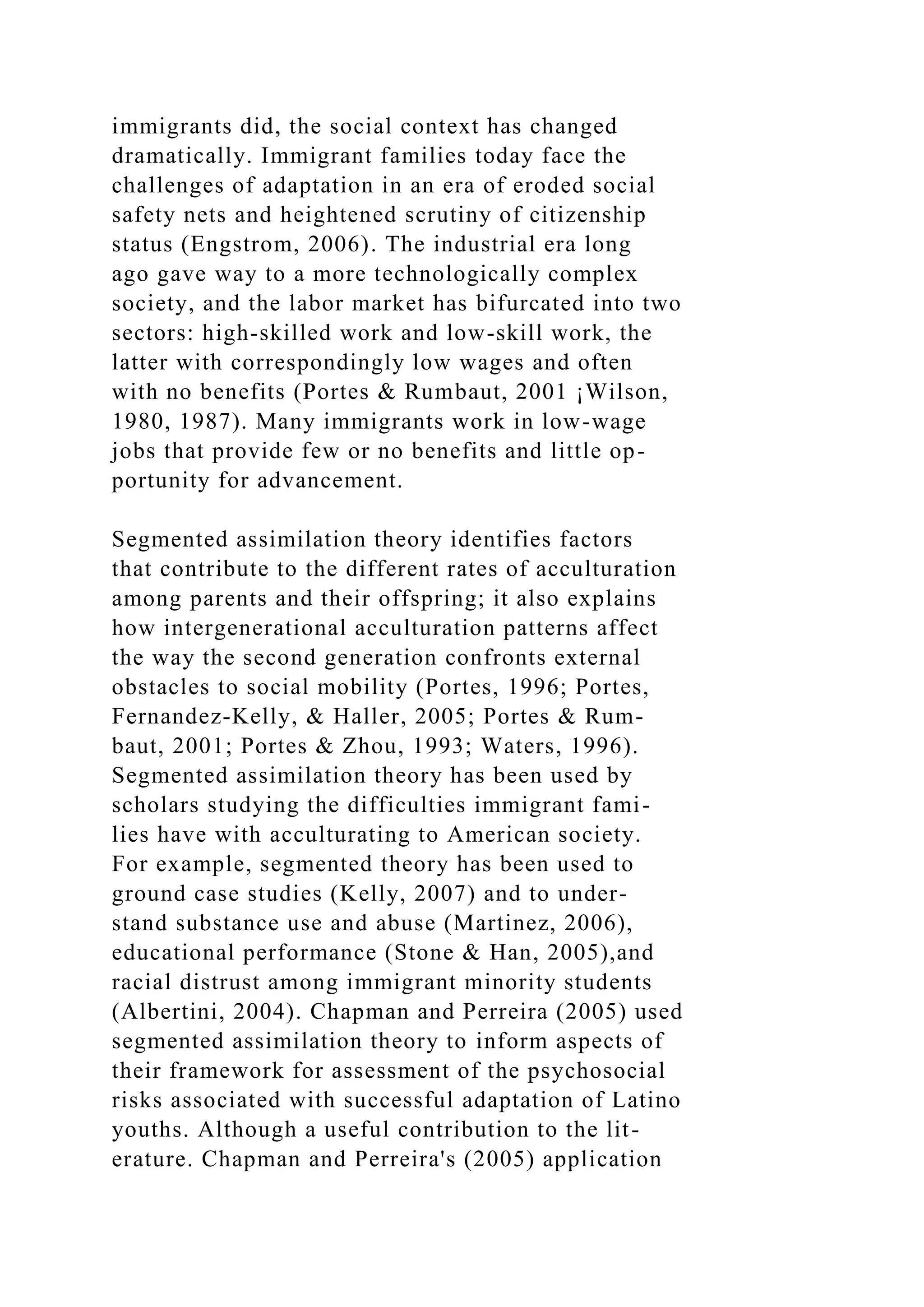 Segmented Assimilation Theory and theLife Model An Integrat.docx