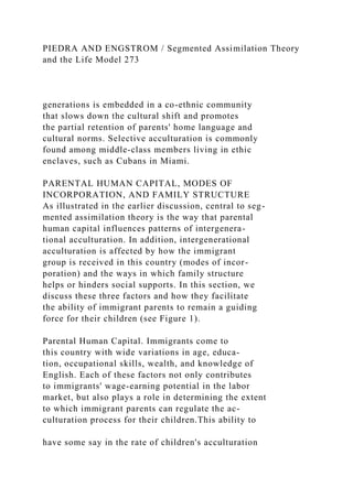 Segmented Assimilation Theory and theLife Model An Integrat.docx
