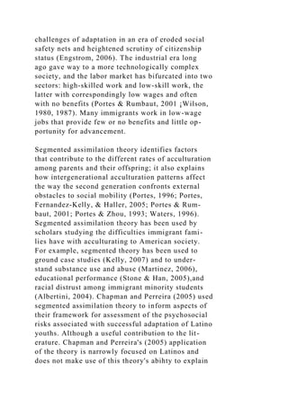 Segmented Assimilation Theory and theLife Model An Integrat.docx