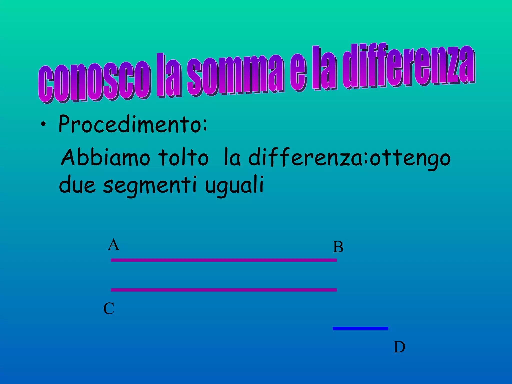 Segmenti - calcolare la misura di due segmenti conoscendo la loro somma ...