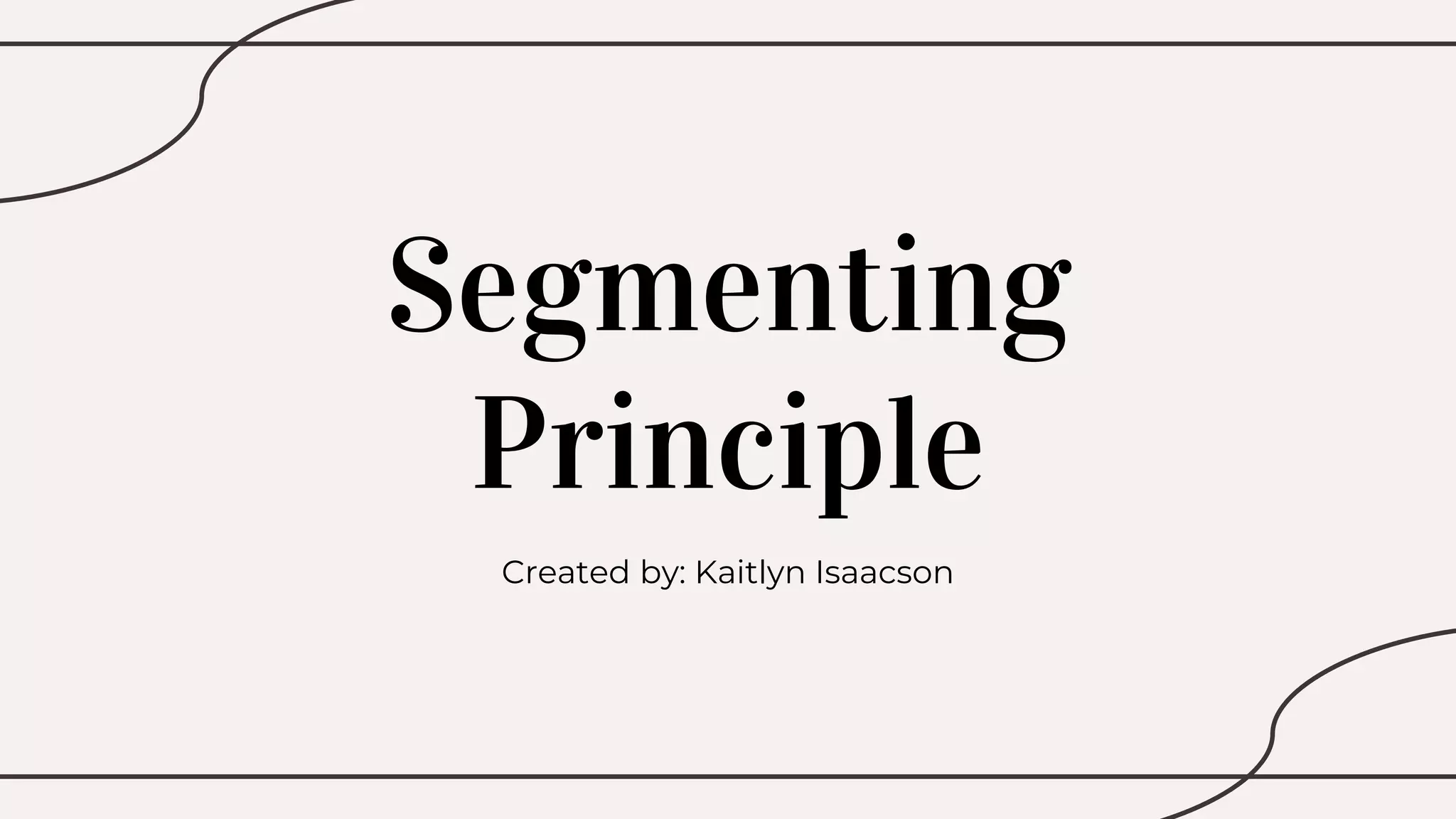Segmenting Principle Story board | PPTX