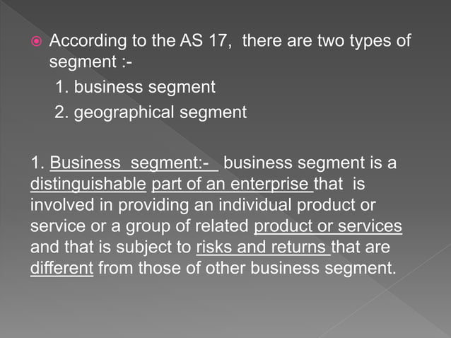 Segment reporting | PPTX | Business Accounting & Finance | Business